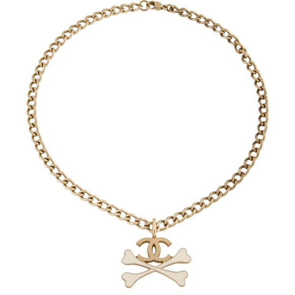 CHANEL | Jewelry | Rare Chanel Logo Skull Crossbones Necklace | Poshmark